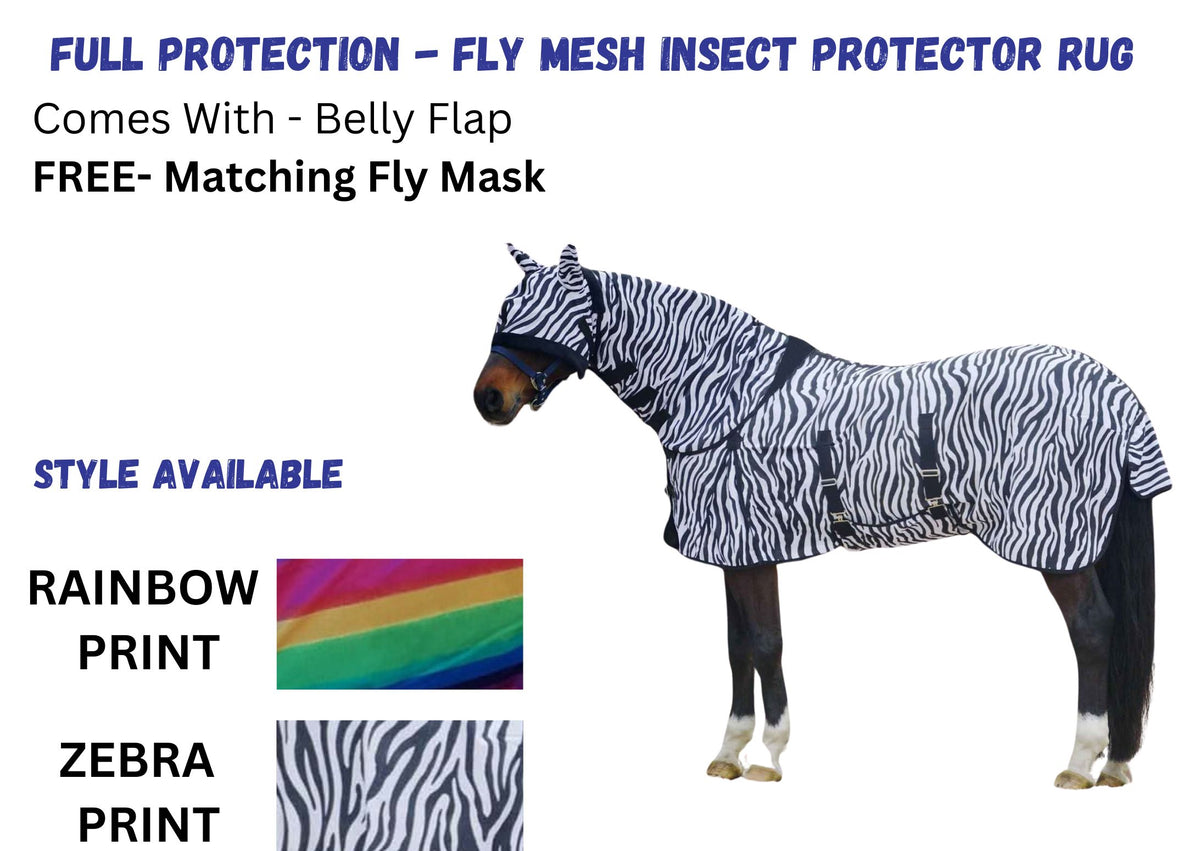 Full Protection - Fly Mesh Insect protector Rug With Belly Flap and Ma ...